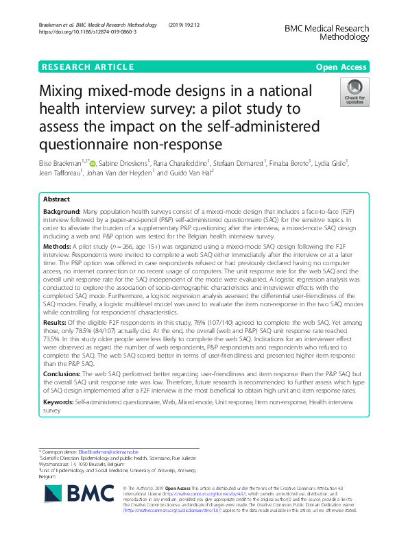 (PDF) Mixing mixed-mode designs in a national health interview survey ...