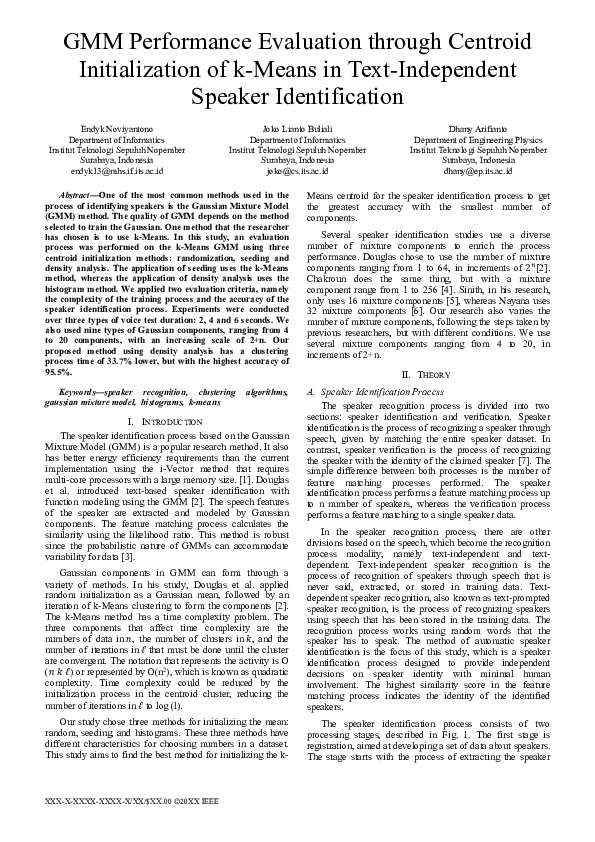 (PDF) GMM Performance Evaluation through Centroid Initialization of k-Means in Text-Independent ...