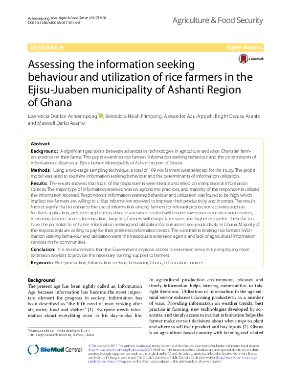 (PDF) Assessing the information seeking behaviour and utilization of ...