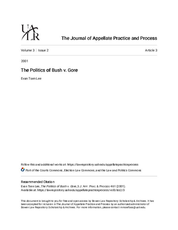 (PDF) The Politics of Bush V. Gore