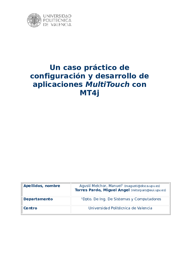 (PDF) Un caso práctico de configuración y desarrollo de aplicaciones MultiTouch con MT4J