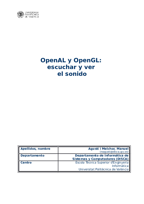(PDF) OpenAL y OpenGL: escuchar y ver el sonido