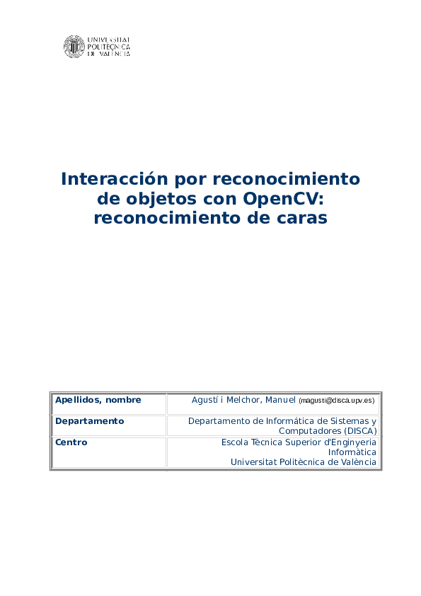 (PDF) Interacción por reconocimiento de objetos con OpenCV ...