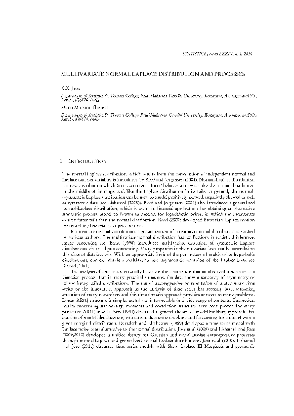 (PDF) Multivariate normal-Laplace distribution and processes