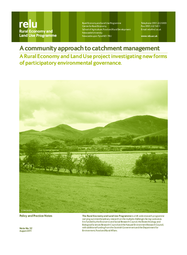 (PDF) A community approach to catchment management