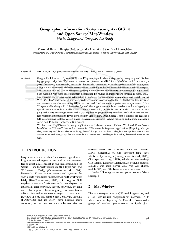 Pdf Geographic Information System Using Arcgis 10 And Open Source