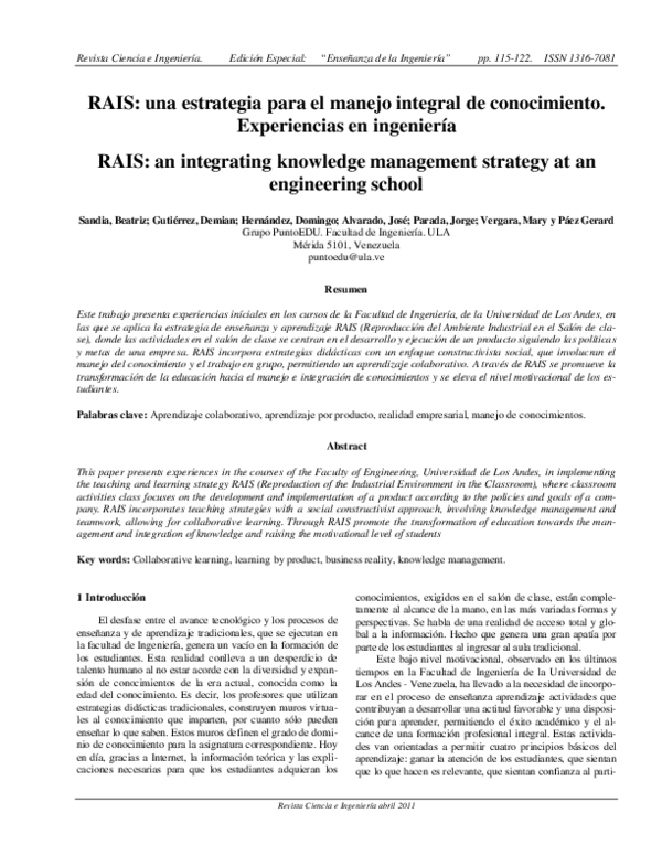 (PDF) RAIS: una estrategia para el manejo integral de conocimiento ...