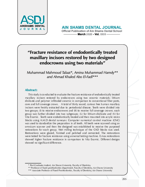 (PDF) Ain Shams Dental Journal