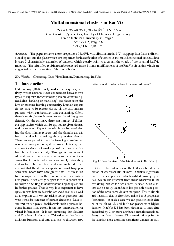 (PDF) Multidimensional clusters in RadViz