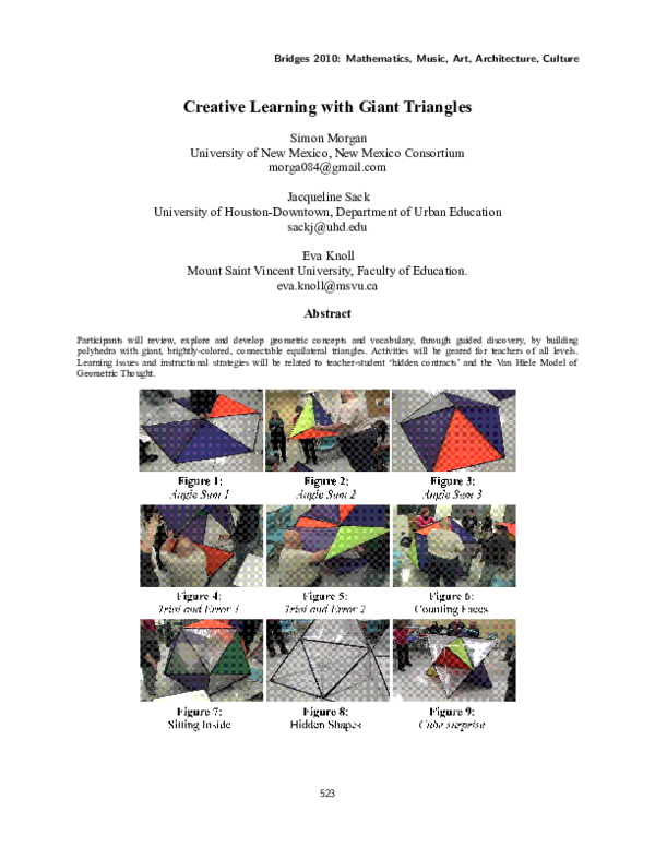 (PDF) Creative Learning with Giant Triangles