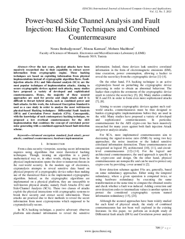 (PDF) Power-based Side Channel Analysis and Fault Injection: Hacking ...