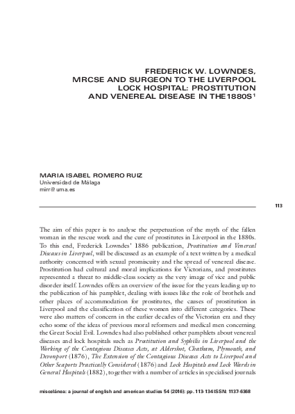 (PDF) Mrcse and Surgeon to the Liverpool Lock Hospital : Prostitution ...