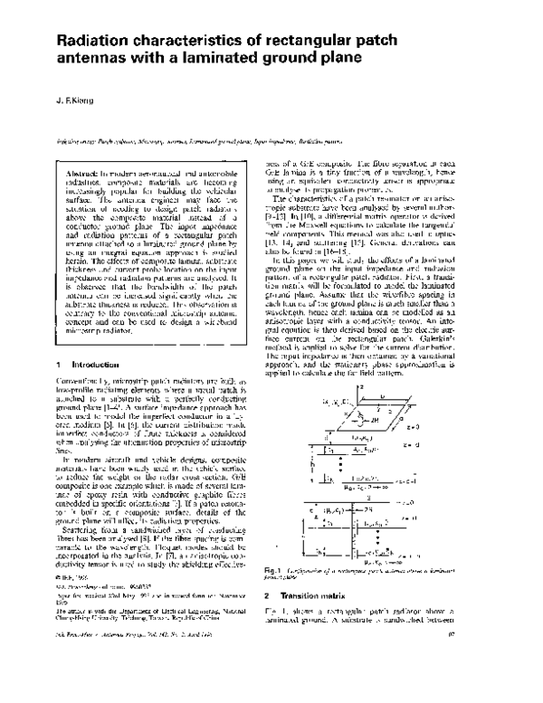(PDF) Radiation characteristics of rectangular patch antennas with a ...