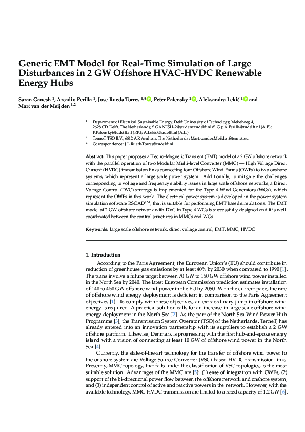 (PDF) Generic EMT Model for Real-Time Simulation of Large Disturbances ...
