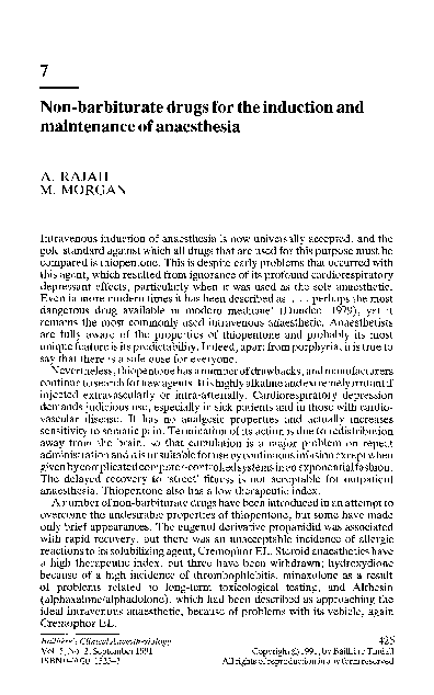 (PDF) Non-barbiturate drugs for the induction and maintenance of ...