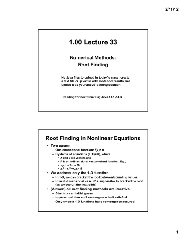 (PDF) Root Finding for Nonlinear Equations