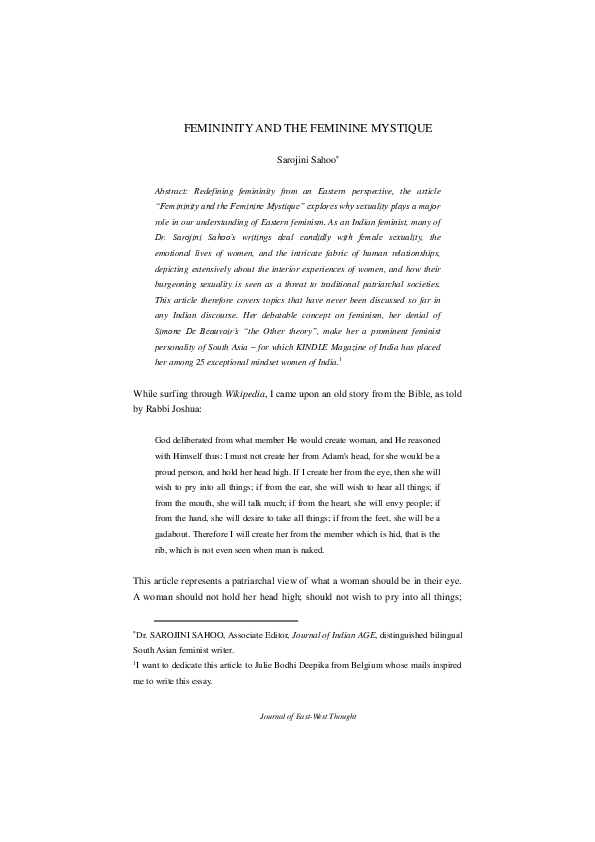 (PDF) Femininity and the Feminine Mystique