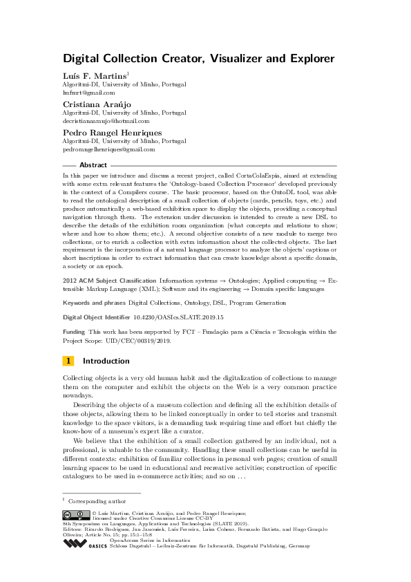 (PDF) Digital Collection Creator, Visualizer and Explorer
