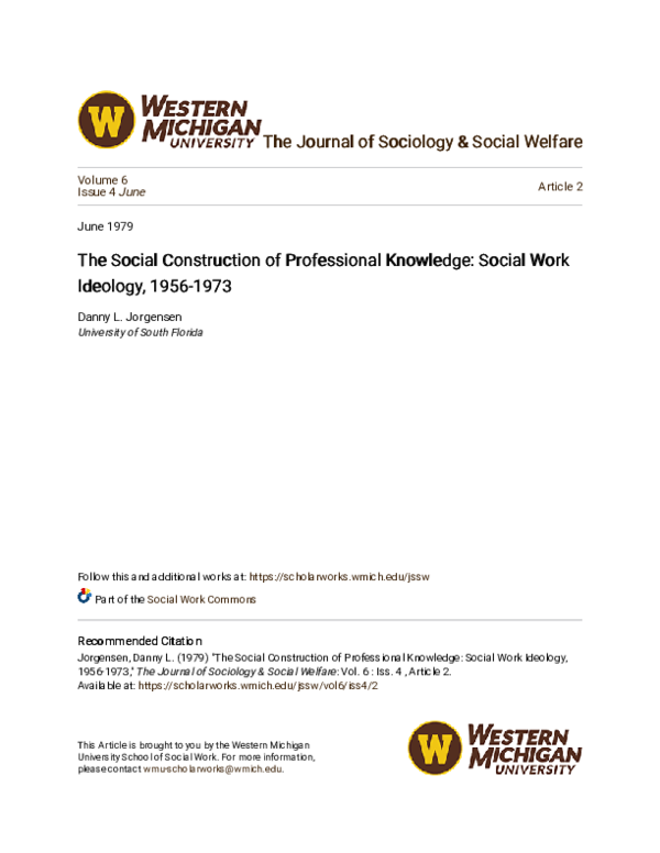 (PDF) The Social Construction of Professional Knowledge: Social Work ...