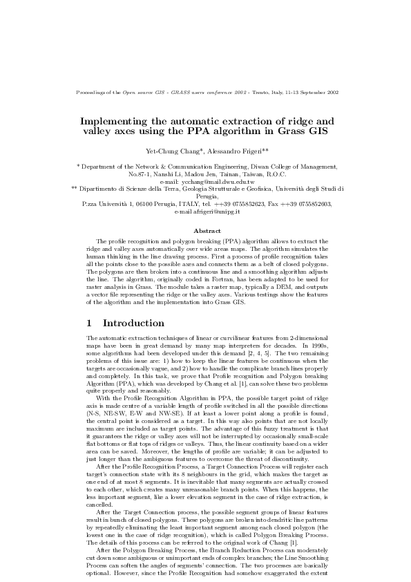 (PDF) Implementing the automatic extraction of ridge and valley axes ...