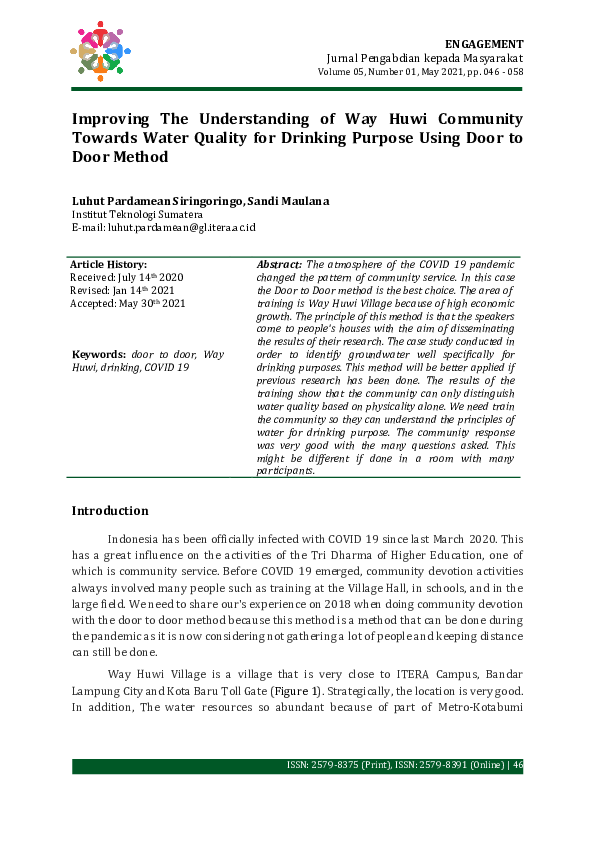 (PDF) Improving The Understanding of Way Huwi Community Towards Water ...