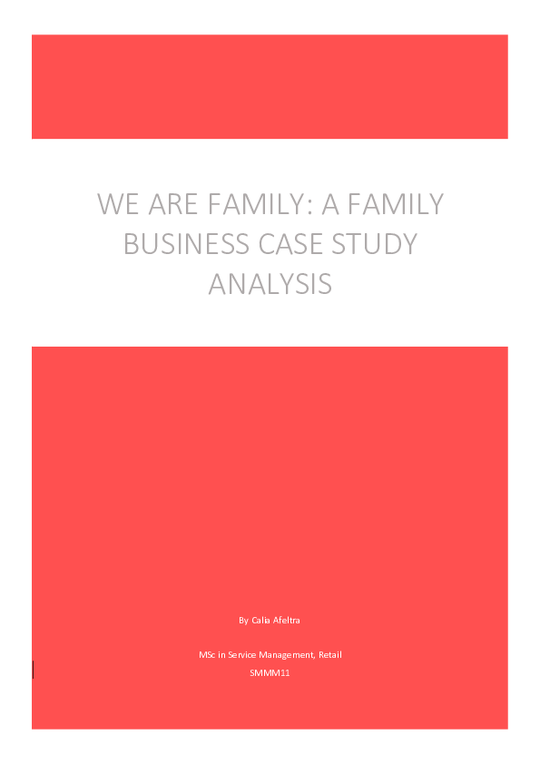 (PDF) We Are Family: Family Business Case Study Analysis