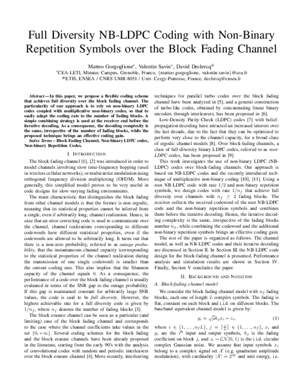Full diversity NB-LDPC coding with non-binary repetition symbols over the block-fading channel