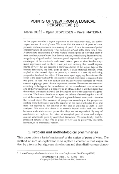 (PDF) Points of View from a Logical Perspective I