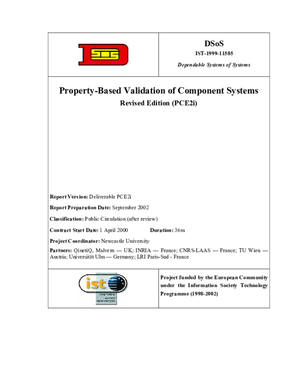 (PDF) Property-Based Validation of Component Systems