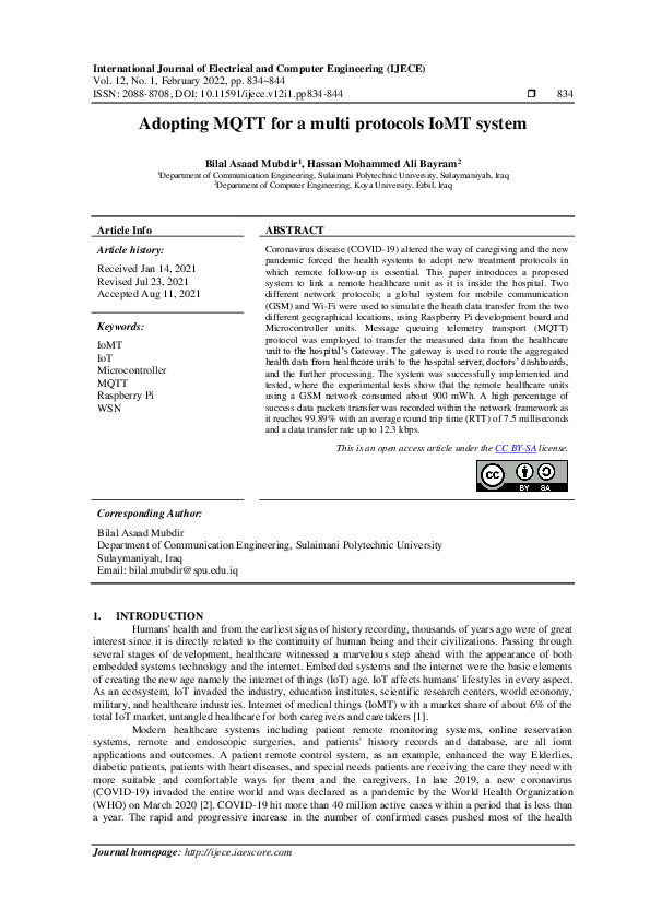 (PDF) Adopting MQTT for a multi protocols IoMT system