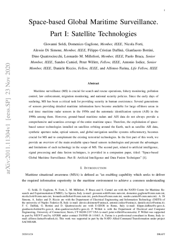 (PDF) Space-Based Global Maritime Surveillance. Part I: Satellite ...
