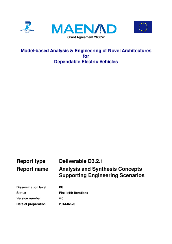 (PDF) Model-based Analysis & Engineering of Novel Architectures for Dependable Electric Vehicles ...