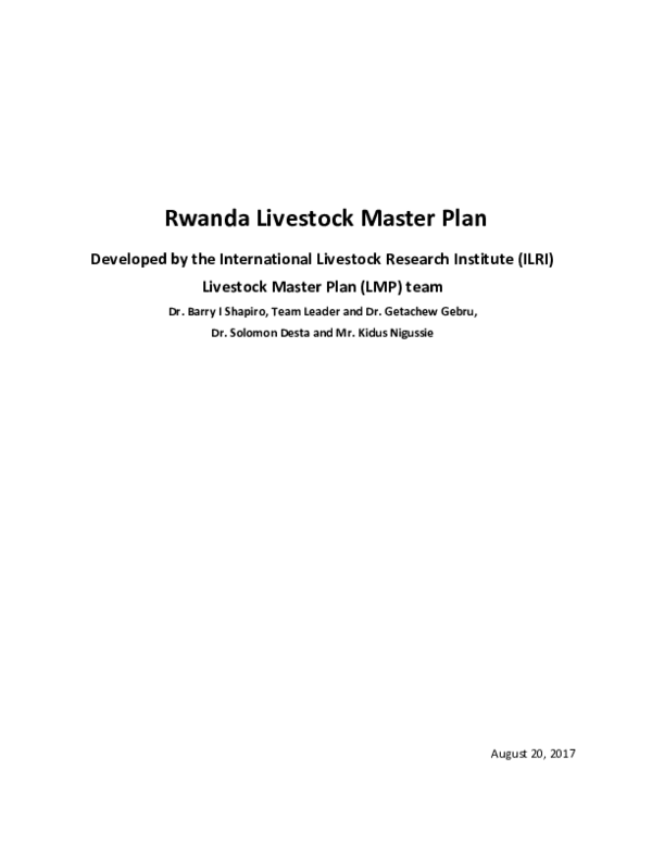 (PDF) Rwanda Livestock Master Plan