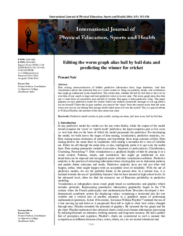 (PDF) Editing the worm graph alias ball by ball data and predicting the ...