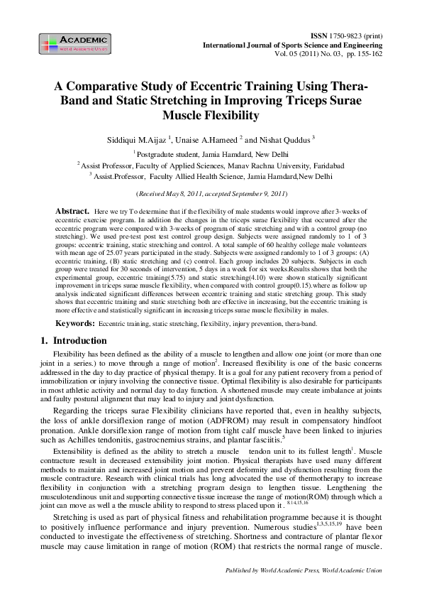 (PDF) A Comparative Study of Eccentric Training Using Thera- Band and ...