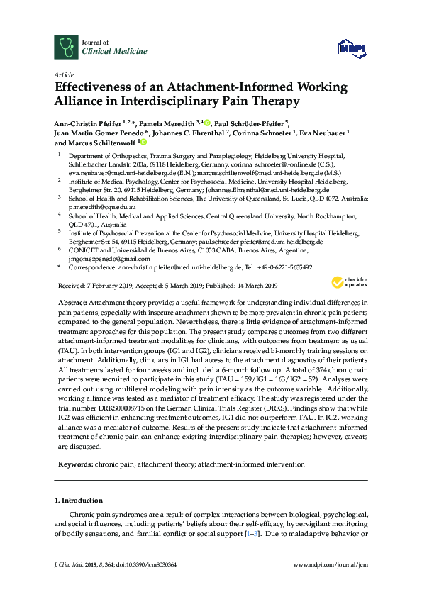 (PDF) Effectiveness of an Attachment-Informed Working Alliance in ...