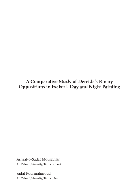 (PDF) A Comparative Study of Derrida’s Binary Oppositions in Escher’s ...