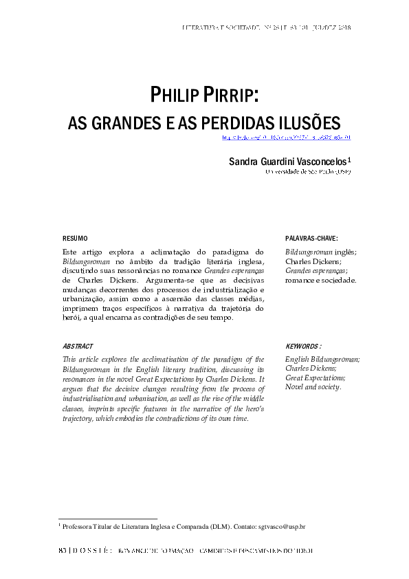 (PDF) Philip Pirrip as grandes e as perdidas ilusões