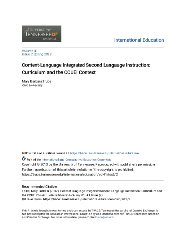 (PDF) Content-Language Integrated Second Language Instruction ...