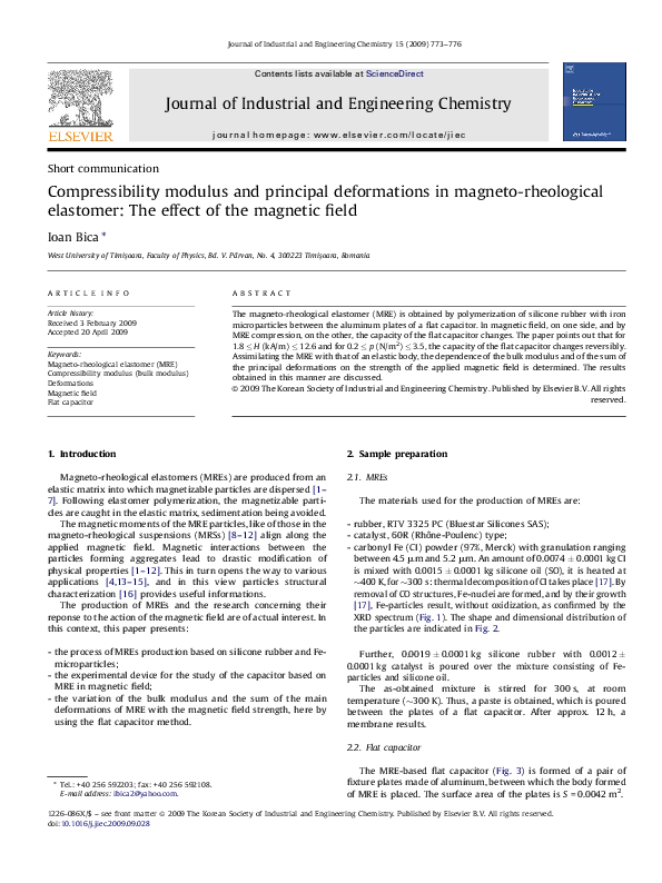 (PDF) Compressibility modulus and principal deformations in magneto ...
