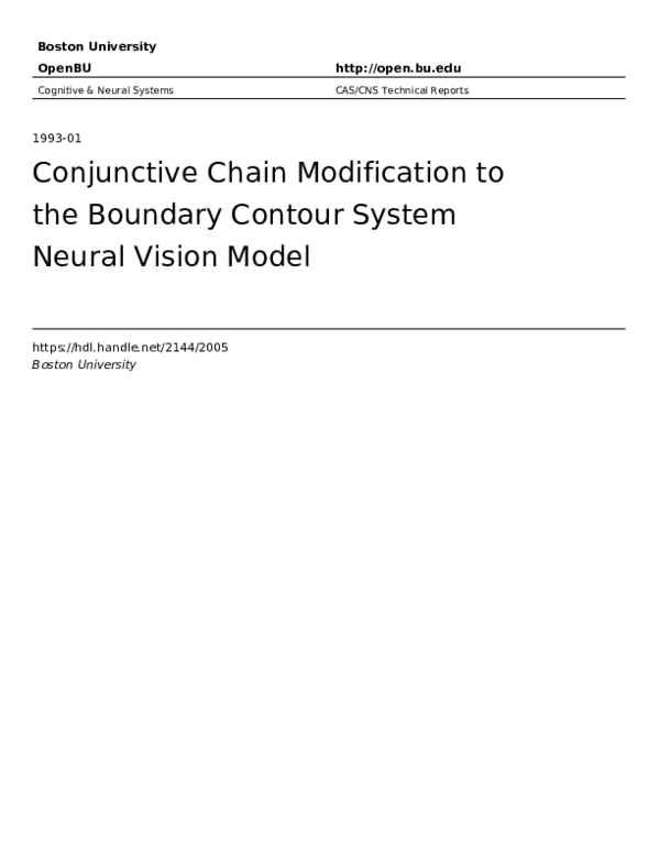 (PDF) Conjunctive Chain Modification to the Boundary Contour System ...