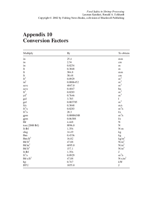 (PDF) Appendix 10: Conversion Factors