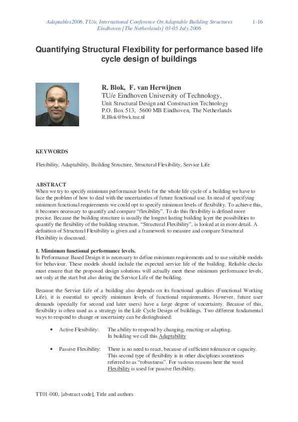 (PDF) Quantifying structural flexibility for performance based life ...