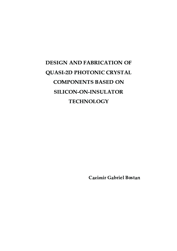 (PDF) Design and fabrication of quasi-2D photonic crystal components ...