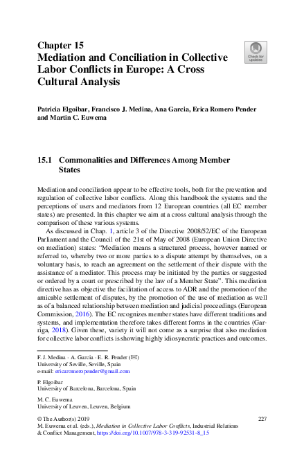 (PDF) Mediation and Conciliation in Collective Labor Conflicts in ...
