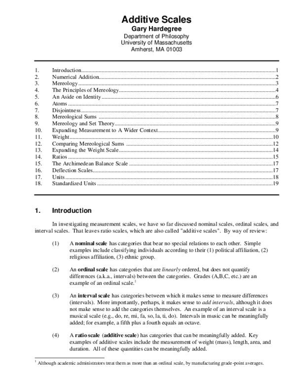 (PDF) Additive Scales