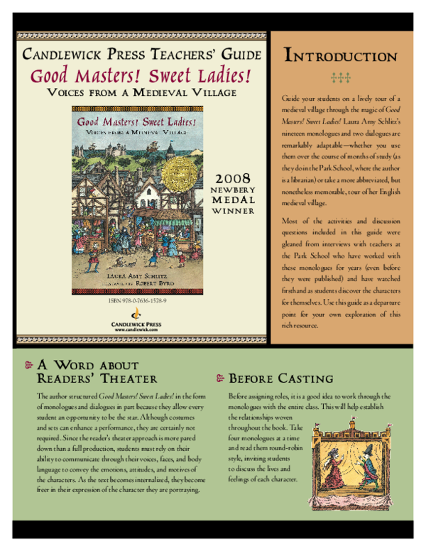 (PDF) Good Masters! Sweet Ladies! Voices from a Medieval Village