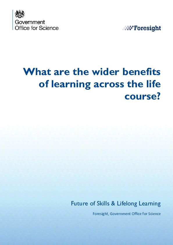 (PDF) What are the wider benefits of learning across the life course