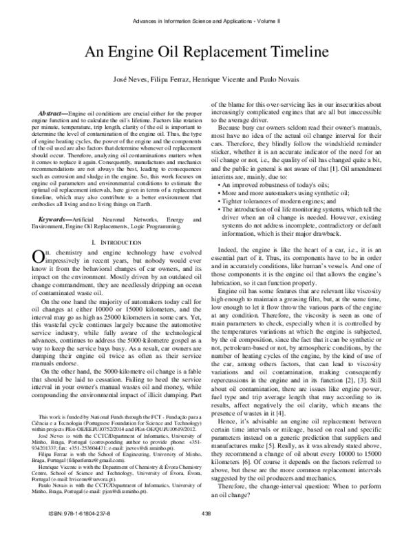 (PDF) An engine oil replacement timeline