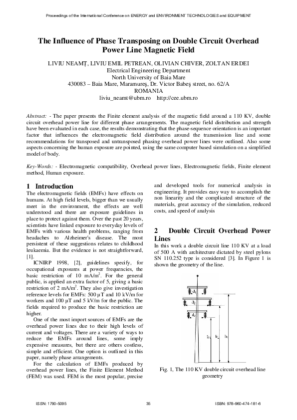 (PDF) The Influence of Phase Transposing on Double Circuit Overhead ...